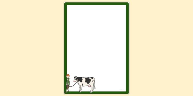 FREE! - Simple Blank Jack and Cow Page Border | Page Borders | Twinkl