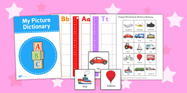 Transport Themed Picture Dictionary Word Cards - word cards