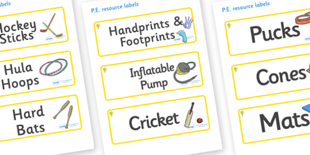 PE Cupboard Labels | twinkl.com.au