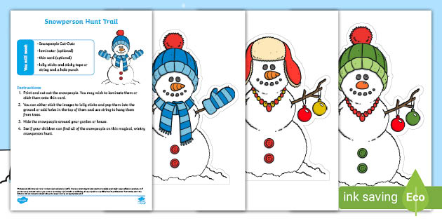 FREE! - Snowman Hunt Trail (teacher made)