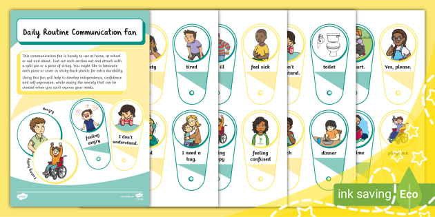 Daily Routine Communication Fan (teacher made)