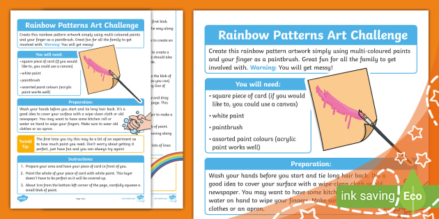 Rainbow Patterns Art Challenge (teacher made)