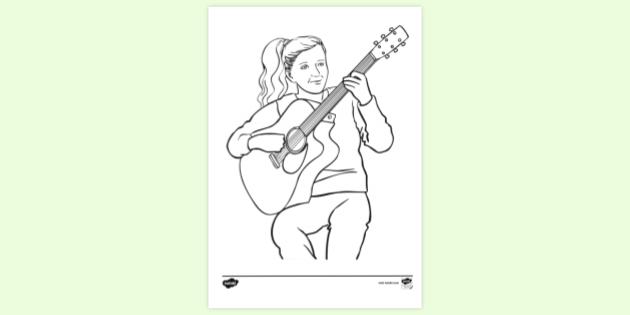 FREE! - Guitarist Irish Musician Colouring Sheet | Colouring Sheets