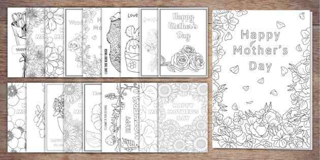 Mother's Day Colouring Cards Bumpe... | Twinkl Party