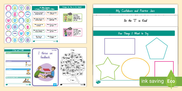 Wellbeing Journal Inserts - Having a Growth Mindset