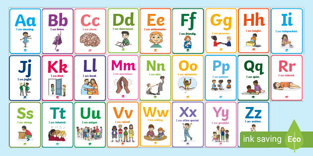 Positive Affirmations Alphabet Display Posters