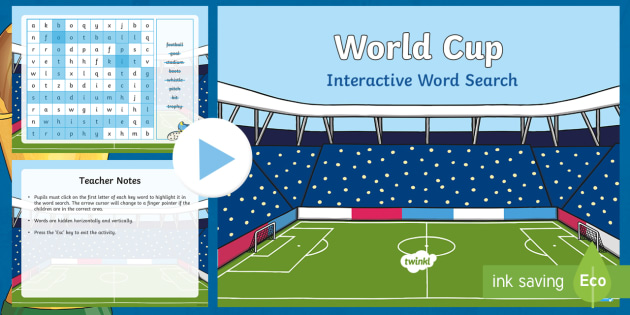 Football World Cup Interactive Wordsearches PowerPoint - football