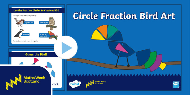FREE! - Maths Week Scotland: Circle Fraction Bird Art PowerPoint