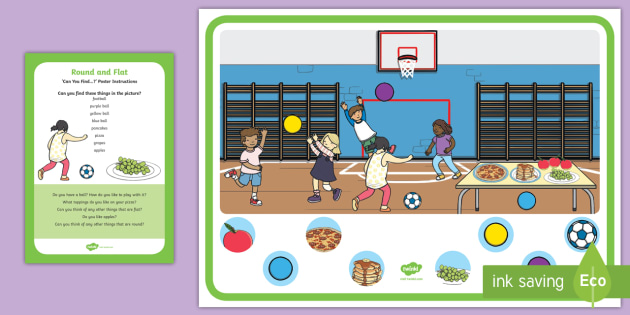 Round and Flat Can You Find...? Poster and Prompt Card Pack