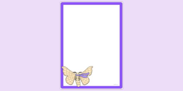 FREE! - * NEW * Silk Moth Wearing a Scarf Page Border | Page Borders