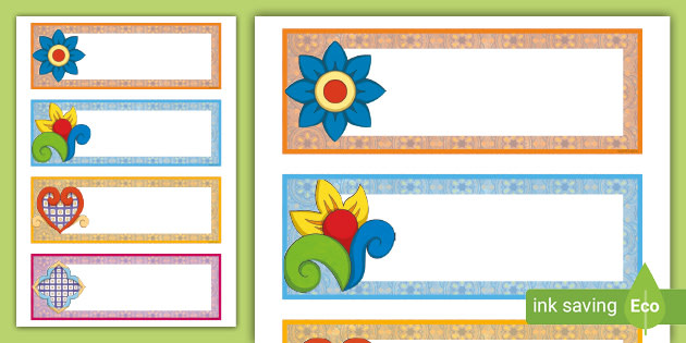 Spanish Talavera Table Name Tags (teacher made)