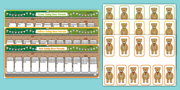 👉 Teddy Bear Parade Ordering Numbers Game (teacher made)
