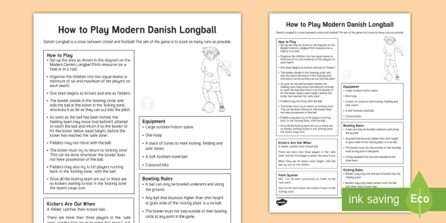 How to Play Danish Longball Adult Guidance (teacher made)