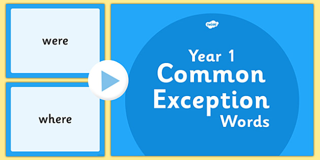 Year 1 Common Exception Words PowerPoint (teacher made)