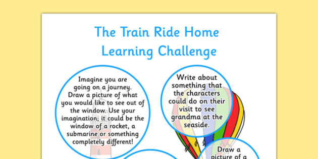 The Train Ride EYFS Home Learning Challenge Sheet Reception FS2