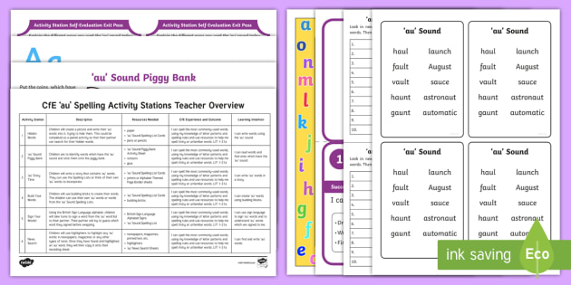 ‘au’ Sound Activity Stations – CfE Learning Resources
