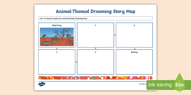 Animal-Themed Dreaming Stories Map Worksheet