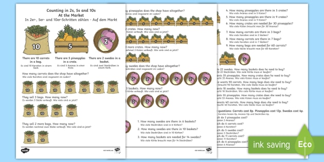 Counting in 2s, 5s and 10s Multiplication Worksheet / Worksheet