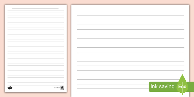 Free Blank and Lined Writing Paper with Border - Writing