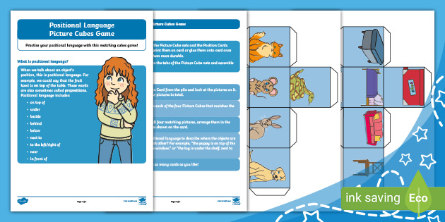 Positional Language Picture Cubes Game