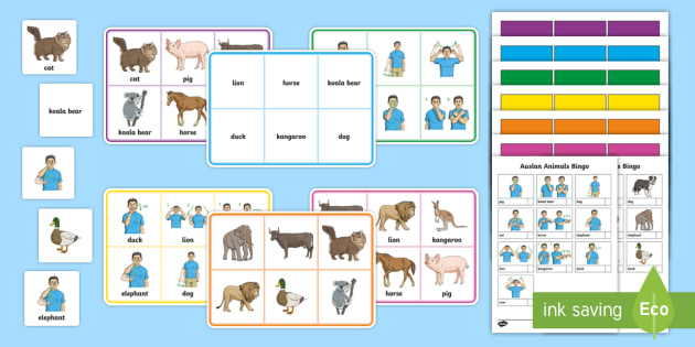 Auslan Animals Bingo (teacher made)