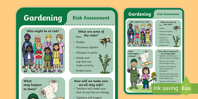 Gardening Risk Assessment Display Poster (teacher made)