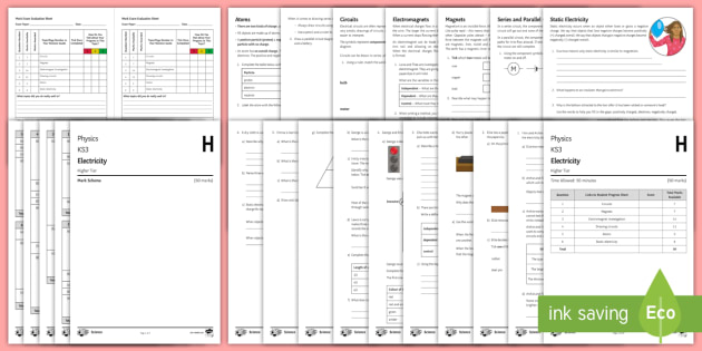 KS3 Electricity Higher Assessment Pack (teacher made)