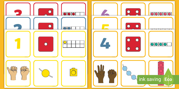 👉 1-10 Matching and Comparing Cards (teacher made)