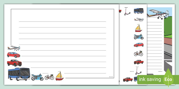 Transport Page Borders (Landscape) (teacher made)