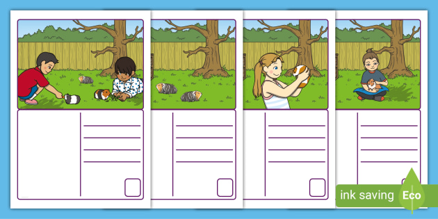 FREE! - Guinea Pig Themed Postcards (teacher made)