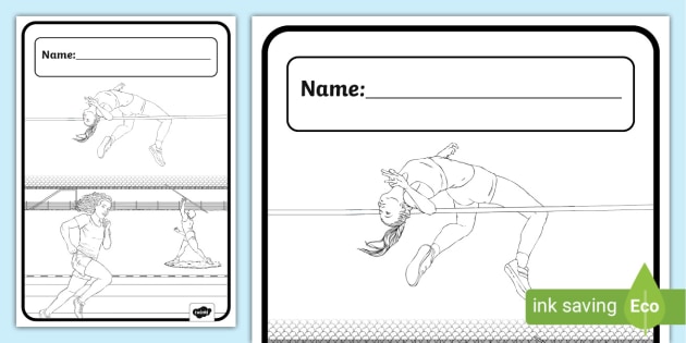 FREE! - Athletics Colouring Book Cover (teacher made)