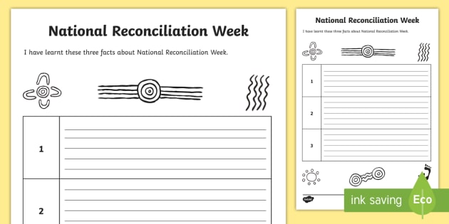 Facts I Have Learnt about Reconciliation Week Worksheet