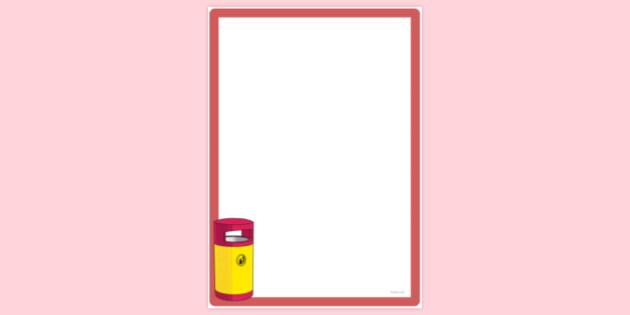 FREE! - Litter Bin Page Border | Page Borders | Twinkl
