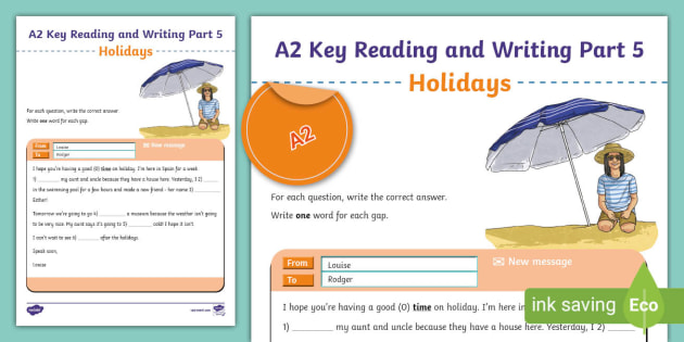 Reading Holidays Worksheets | twinkl.co.uk