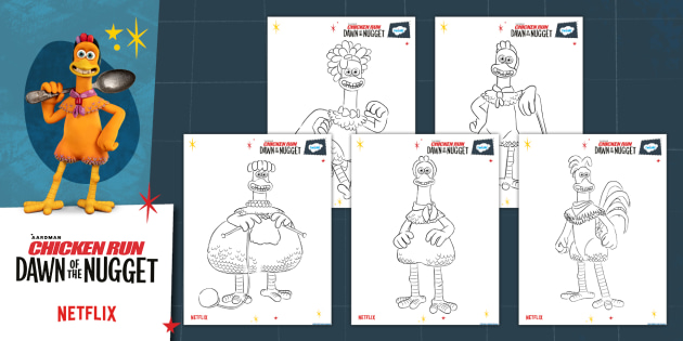 films chicken run online coloring pages 24
