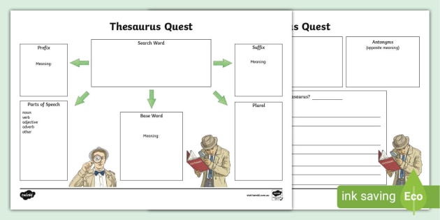 Thesaurus Quest Worksheet - English - Year 5 (teacher made)