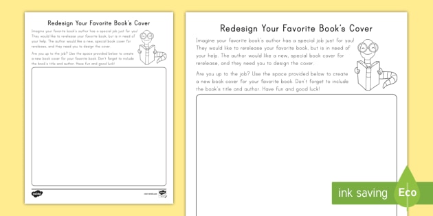 Redesign Your Favorite Book's Cover Activity (teacher made)