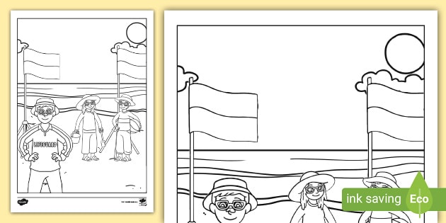 Surf Life Saver Colouring Page-Australia (teacher made)