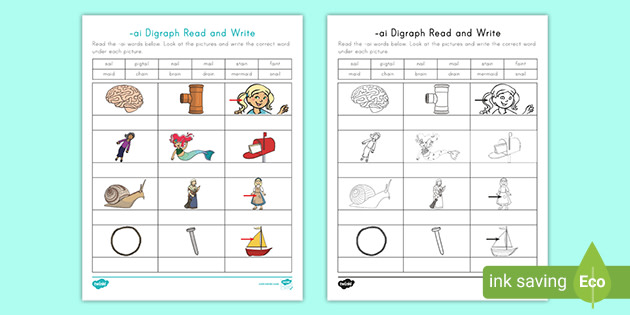 -ai Digraph Read and Write Activity (teacher made)
