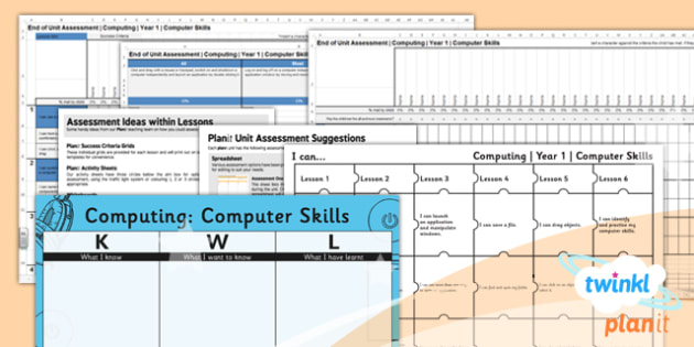 Computer Skills Checklist For Primary Students | Year 1 ICT