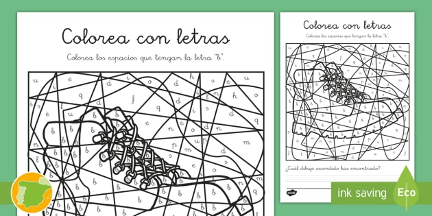 Colorea con letras: La letra B (teacher made)