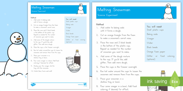 Melting Snowmen Activity