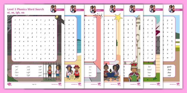 Twinkl Phonics Level 3 Word Search Pack (Teacher-Made)