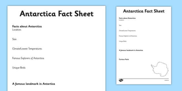 Antarctica Factsheet Writing Template - antarctica, antarctica