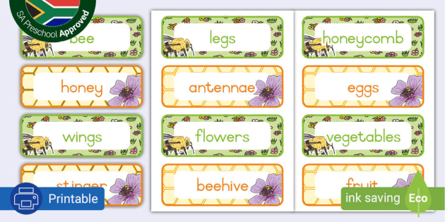 Bee Word Cards - Save Our Bees (Teacher-Made)