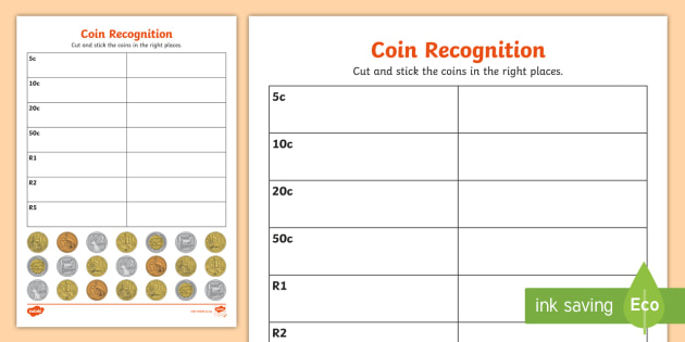 Coin Recognition Worksheets Eyfs