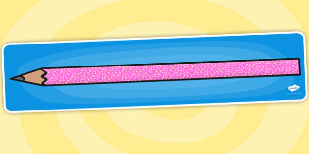 👉 Editable Banner Sparkly Pencil