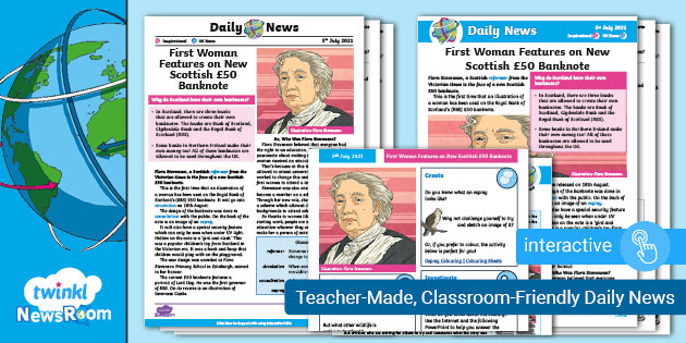 News Story for Children 7-11: Flora Stevenson Banknote