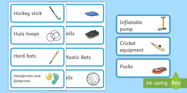 FREE! - Blue Themed Editable PE Resource Labels