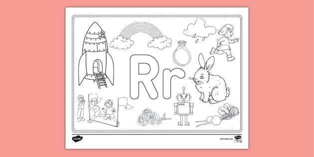 coloring sheet letter r